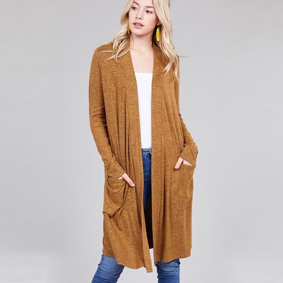 Dash of Pink | Sweaters | Anais Flowy Maxi Cardigan Mustard | Poshmark